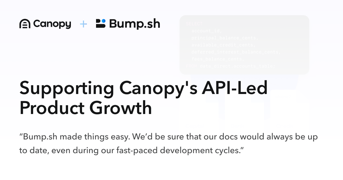 Supporting Canopy's API-Led Product Growth · Bump.sh